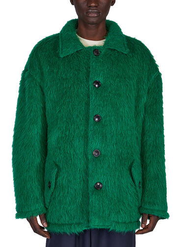 fuzzy green jacket